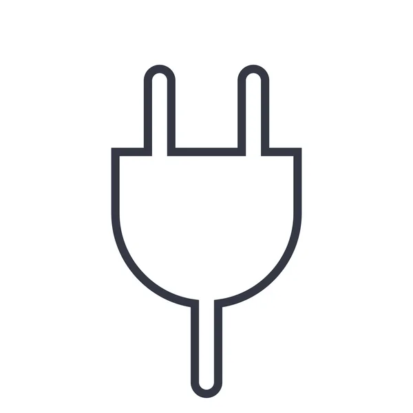 Electrical plug outline icon, modern minimal flat design style, thin ...