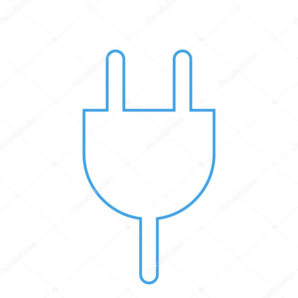 Electrical plug outline icon, modern minimal flat design style, thin ...
