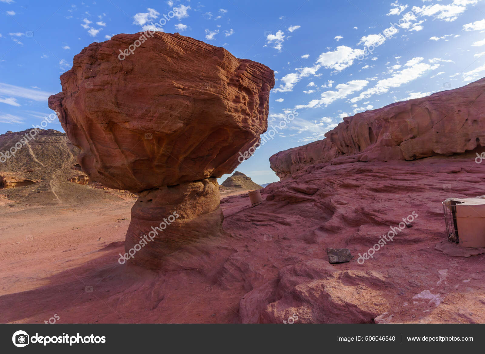 Vista Del Paisaje Formación Roca Seta Valle Timna Desierto Arava — Foto ...