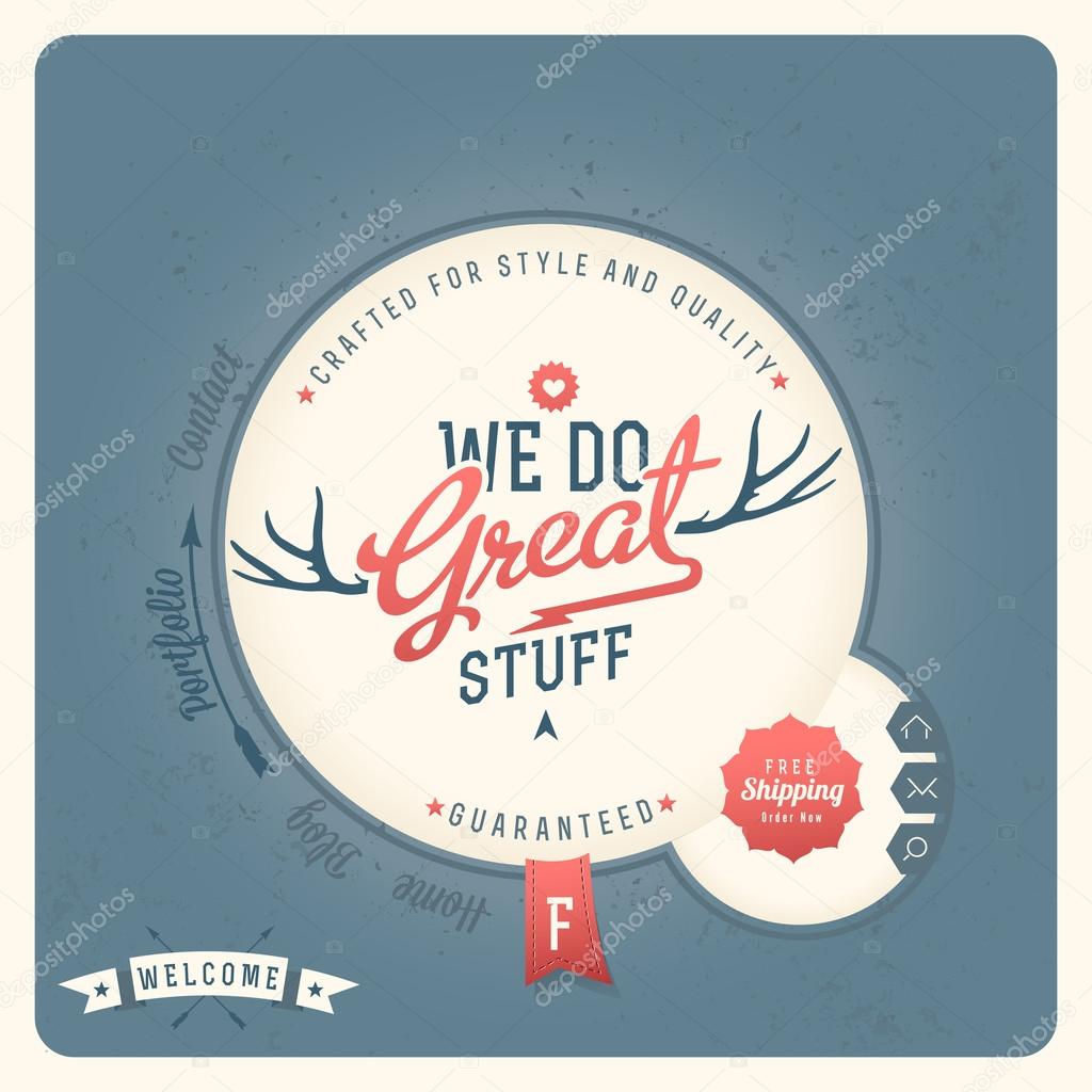 Vintage-retro styled website template Stock Vector Image by ©nokastudio ...