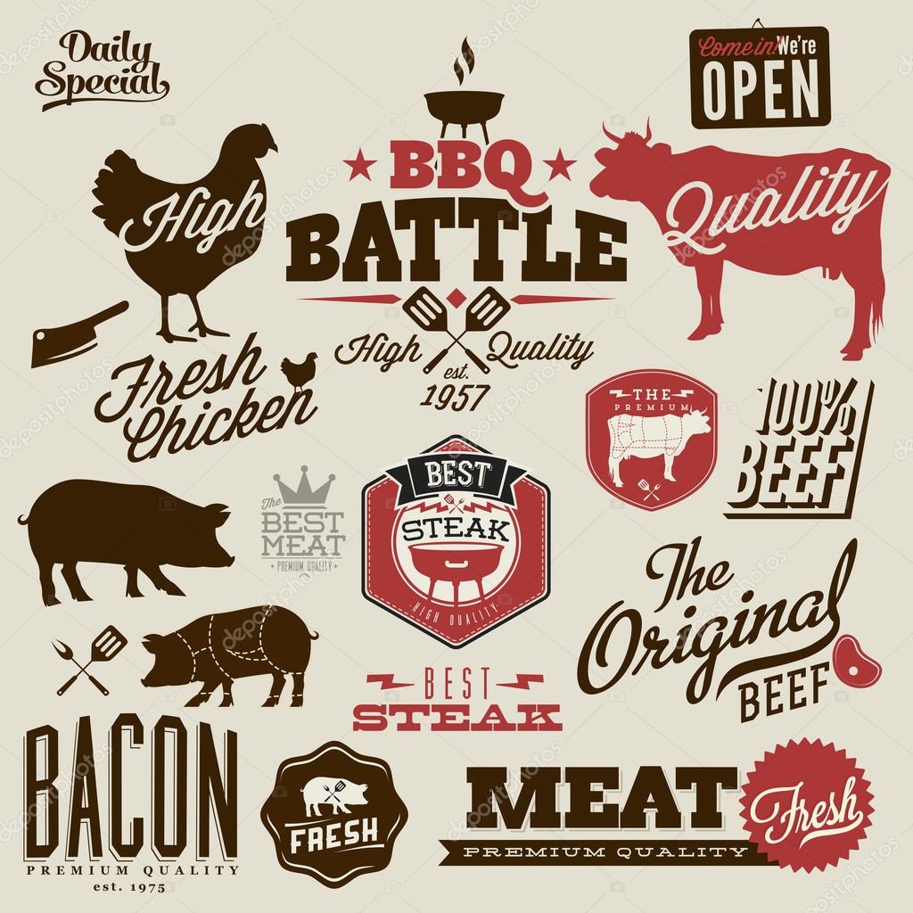 Huge set of food design elements — Stock Vector © nokastudio #62823363