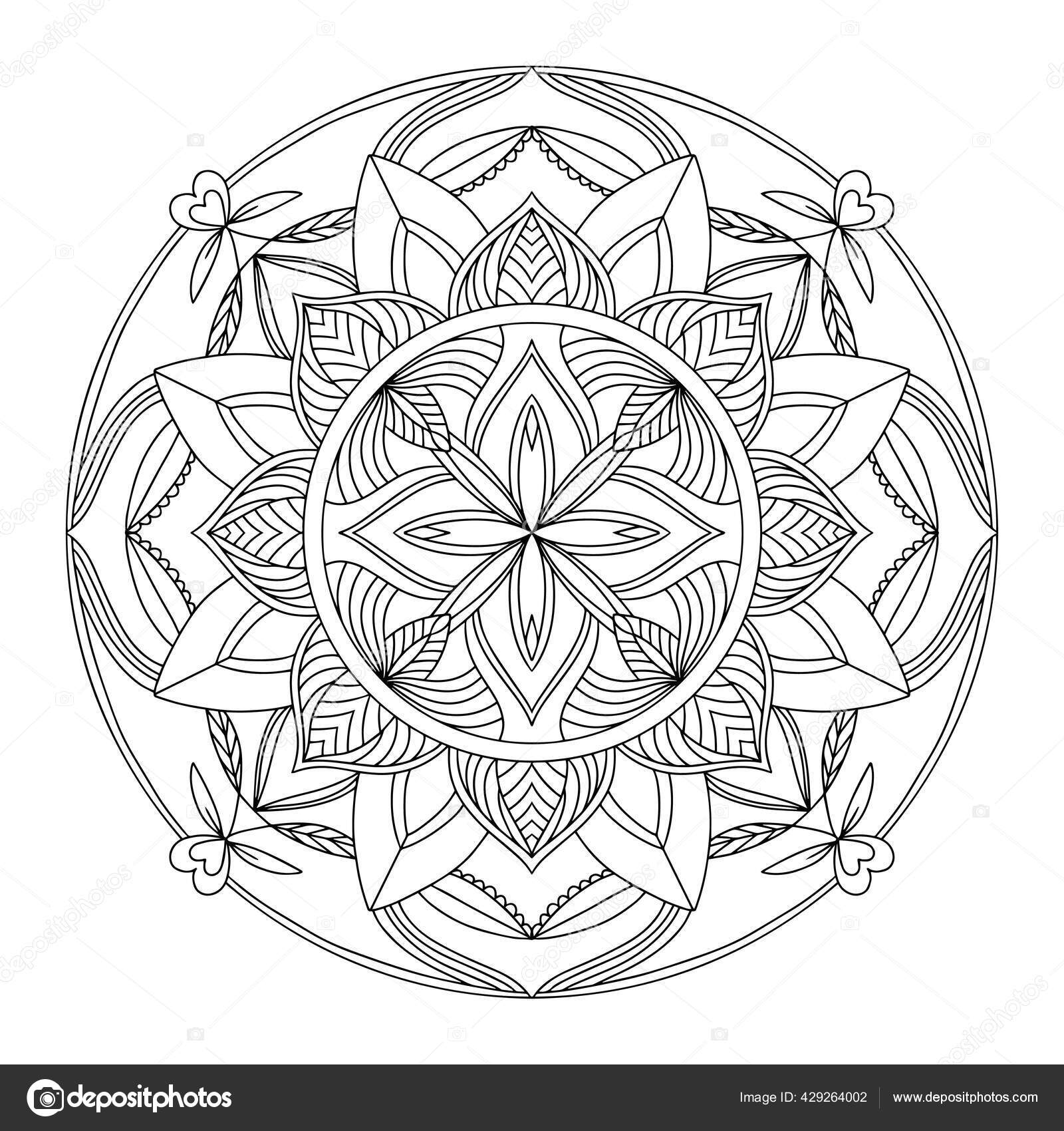 Coloring page zendal. Design for meditation, yoga, relaxation.vector ...