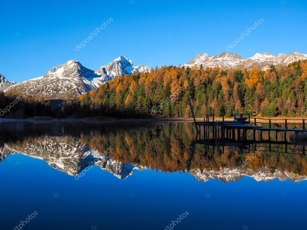 Lake Lej da Staz — Stock Photo © paradoxdes #57676879