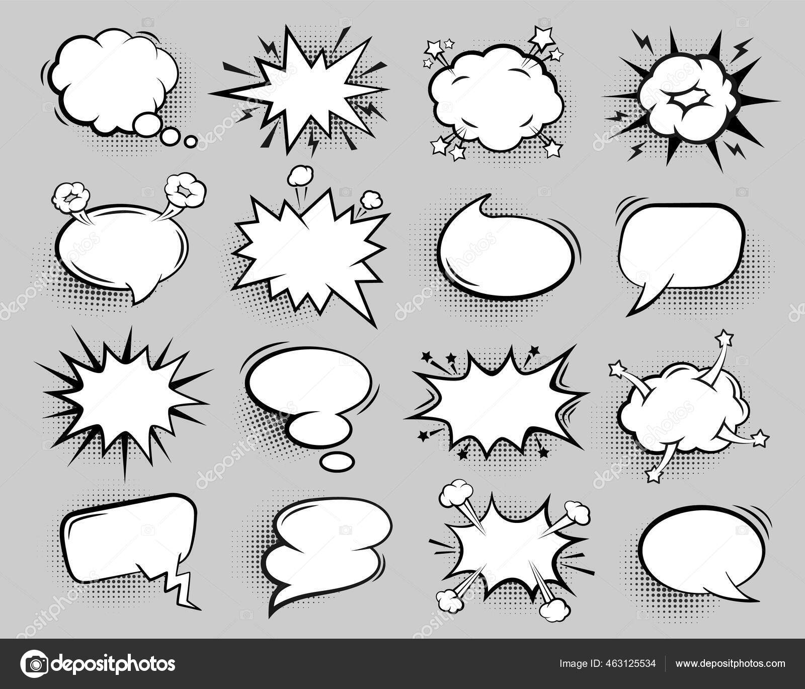 Comic Book Action Bubbles Vector