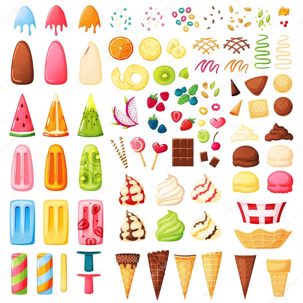 Constructor De Helados Varios Sabores Conos Coberturas Espolvoreos
