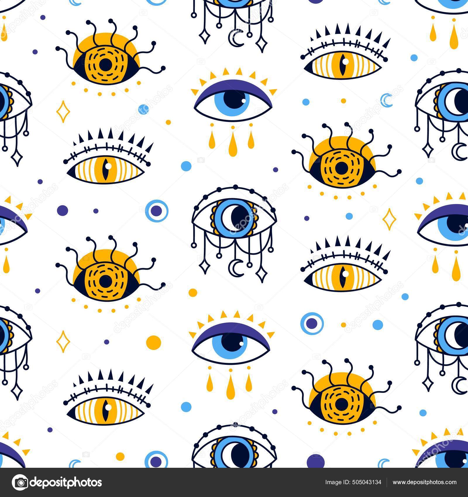 Patrón místico impecable del mal de ojo, fondo abstracto esotérico ...