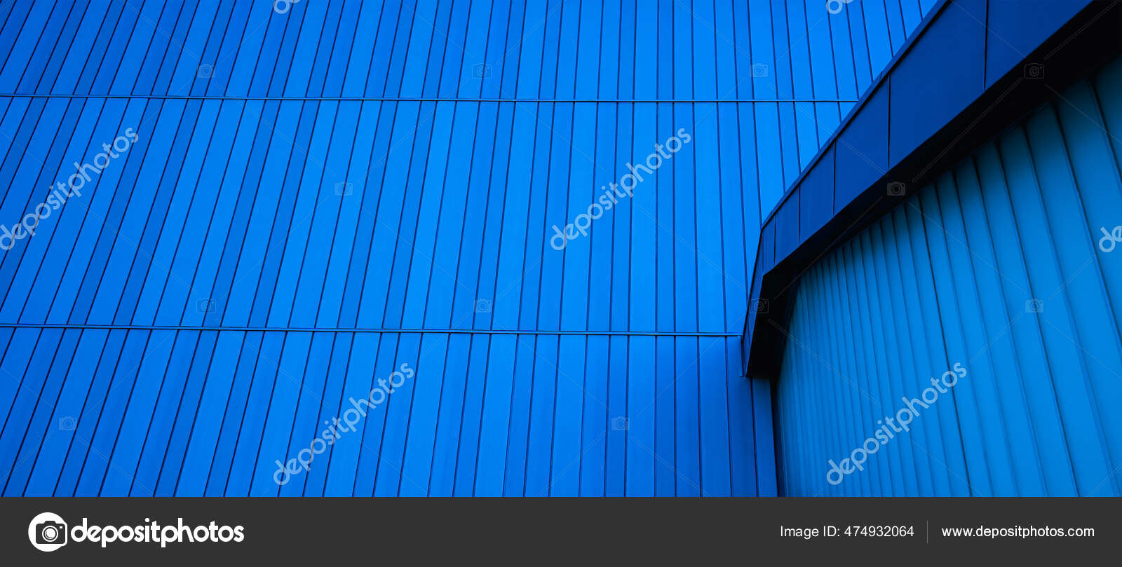 Background Texture Metal Cladding Blue Stripes Modern Architecture Blue ...