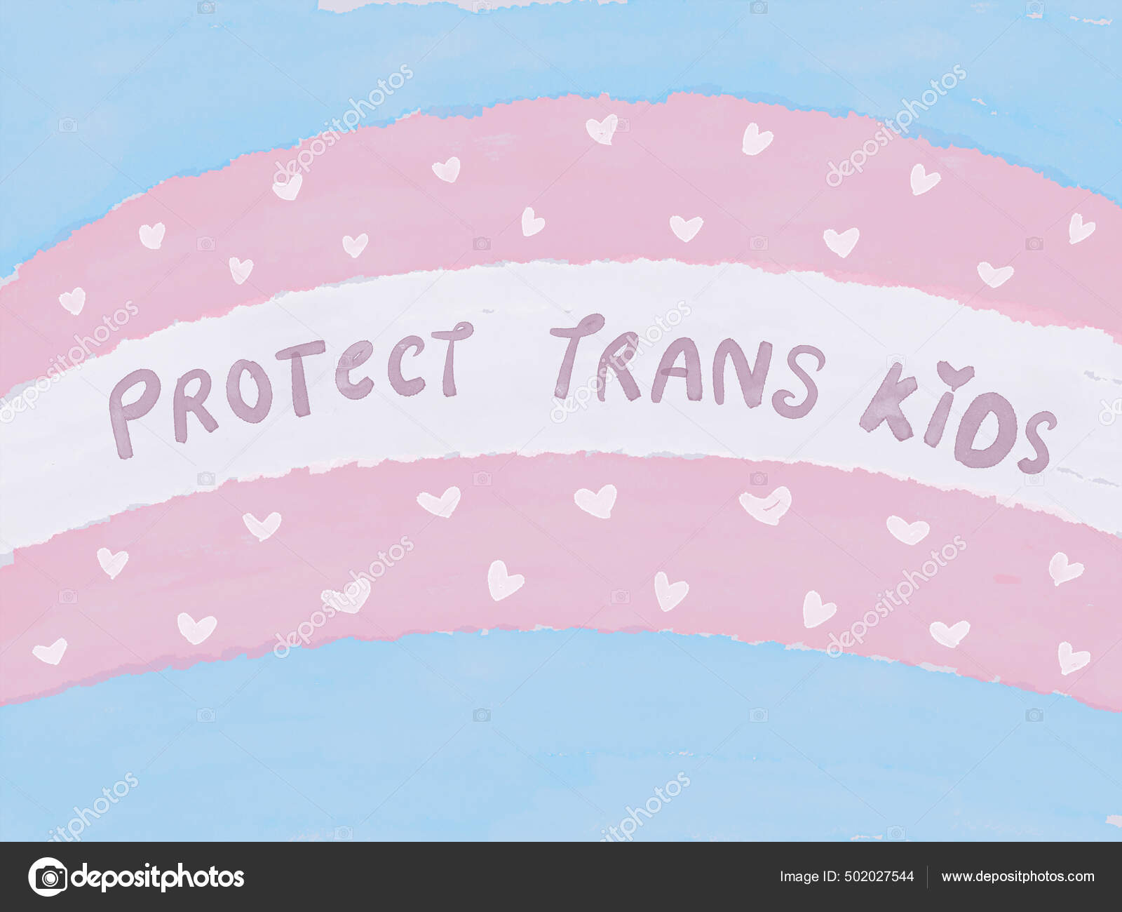 Watercolour Transgender Pride Flag Blue Pink White Quote Protect Trans ...
