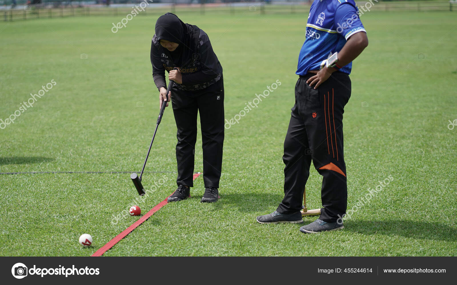 Playing Gateball Open Space Sultan Agung Stadium Bantul Indonesia ...