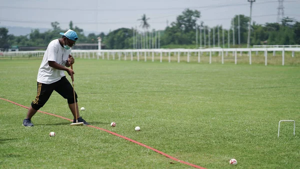 Playing Gateball Open Space Sultan Agung Stadium Bantul Indonesia ...