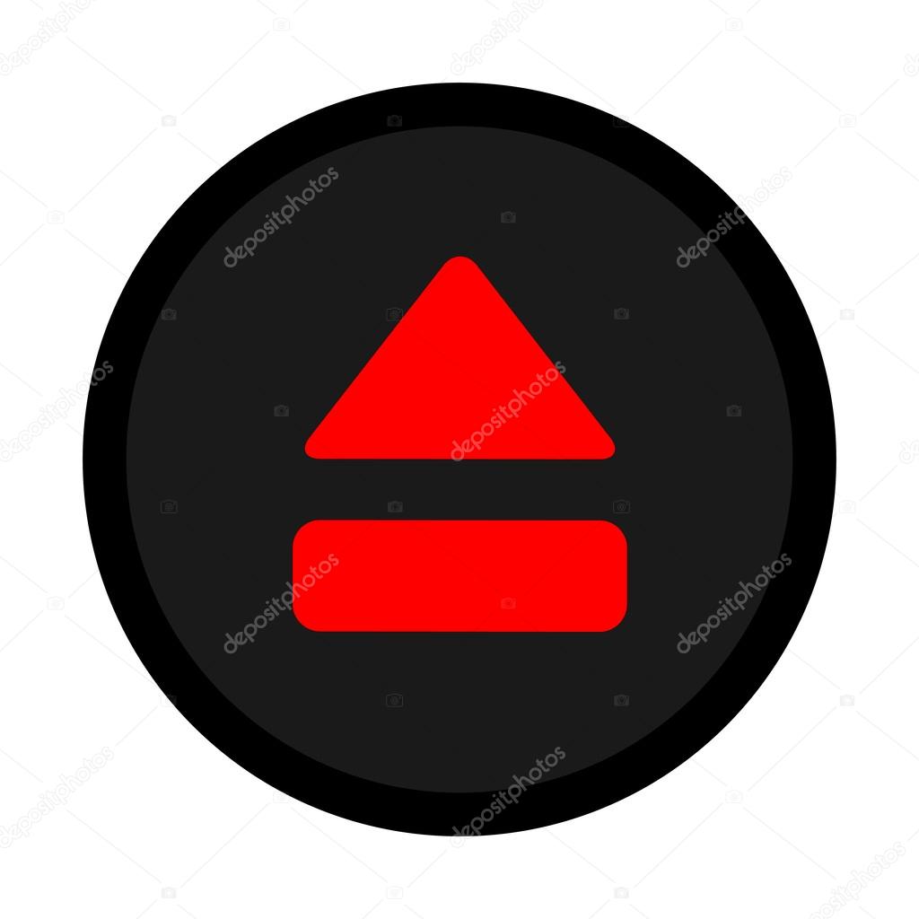 Black Red Eject Button Icon Vector — Stock Vector © Ilqarsm 54392087