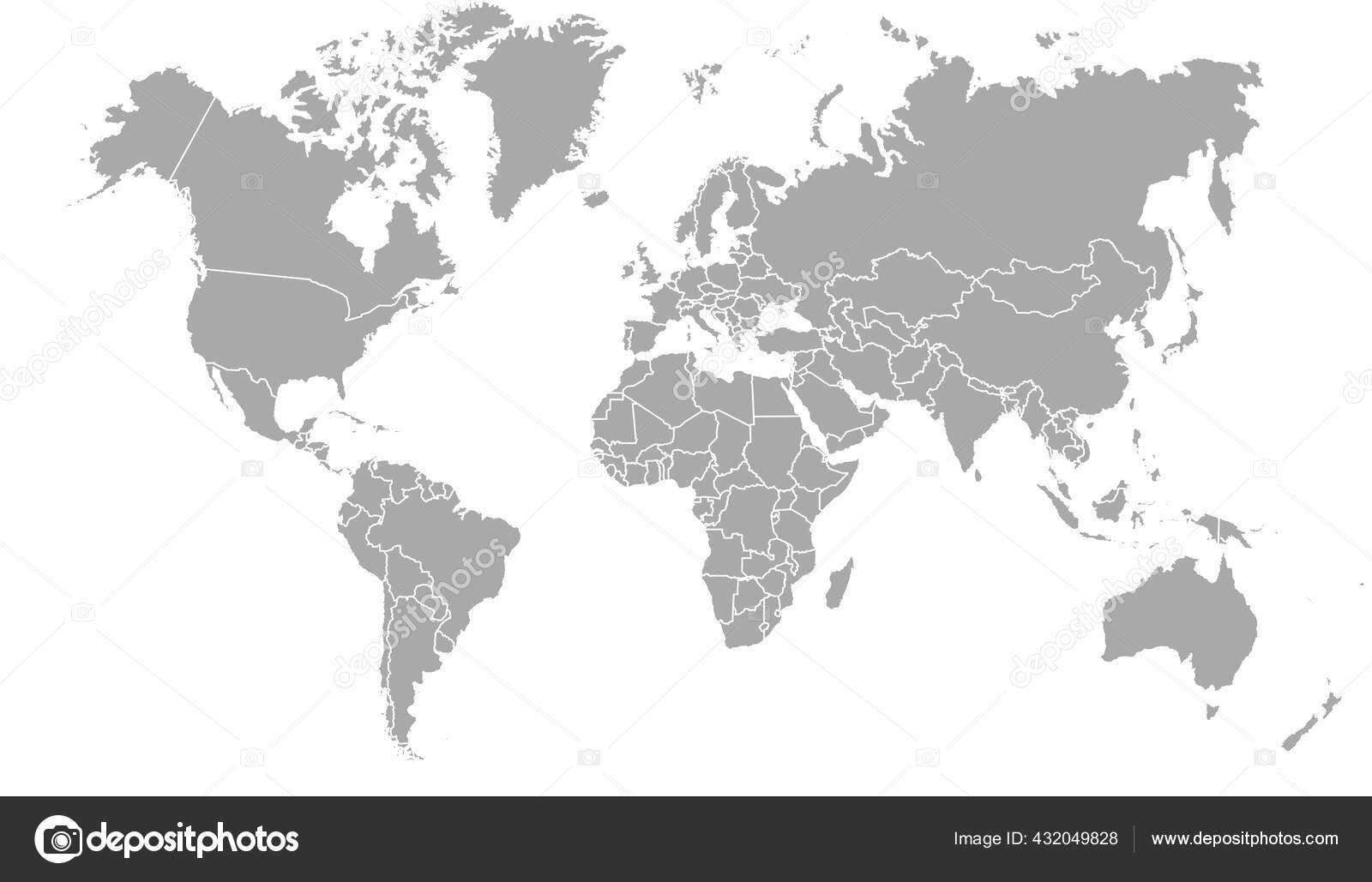 Grey Map World Stock Vector by ©frederiquewacquier 432049828