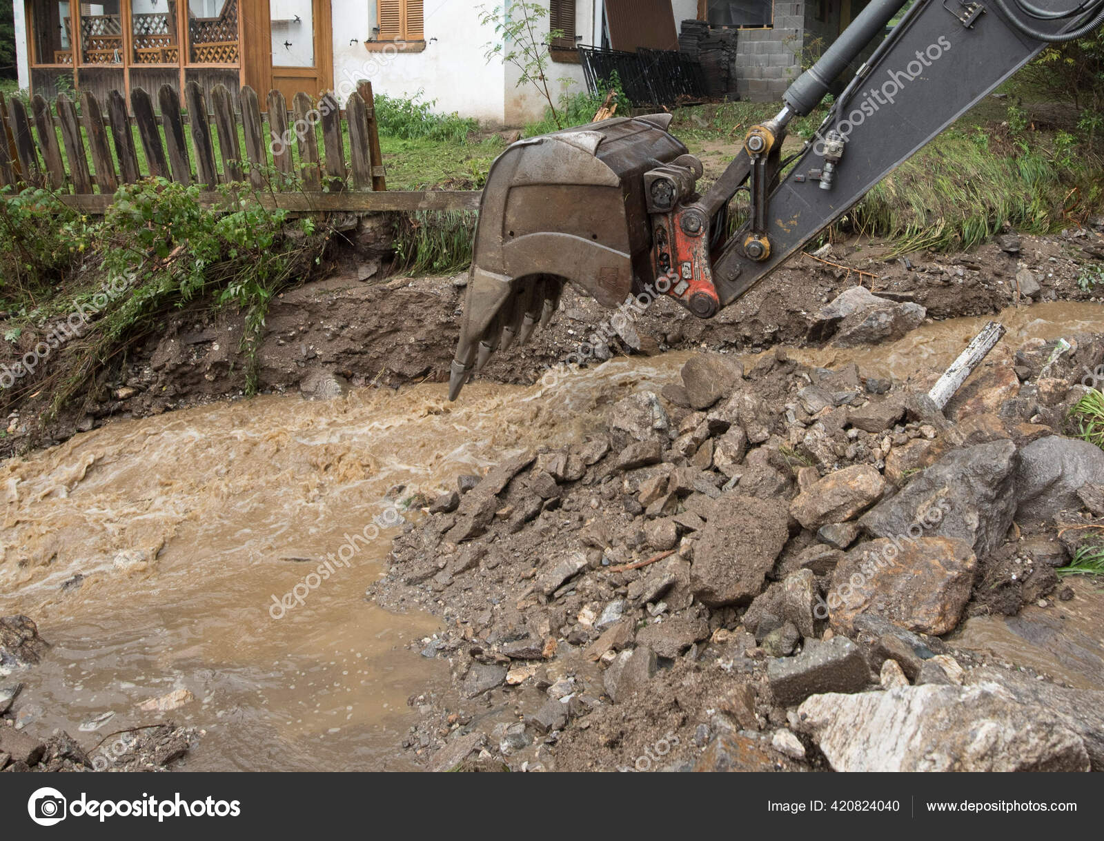 Storm Damage Caused Mudslides Debris Mud Heavy Rainfalls Stock Photo by ...
