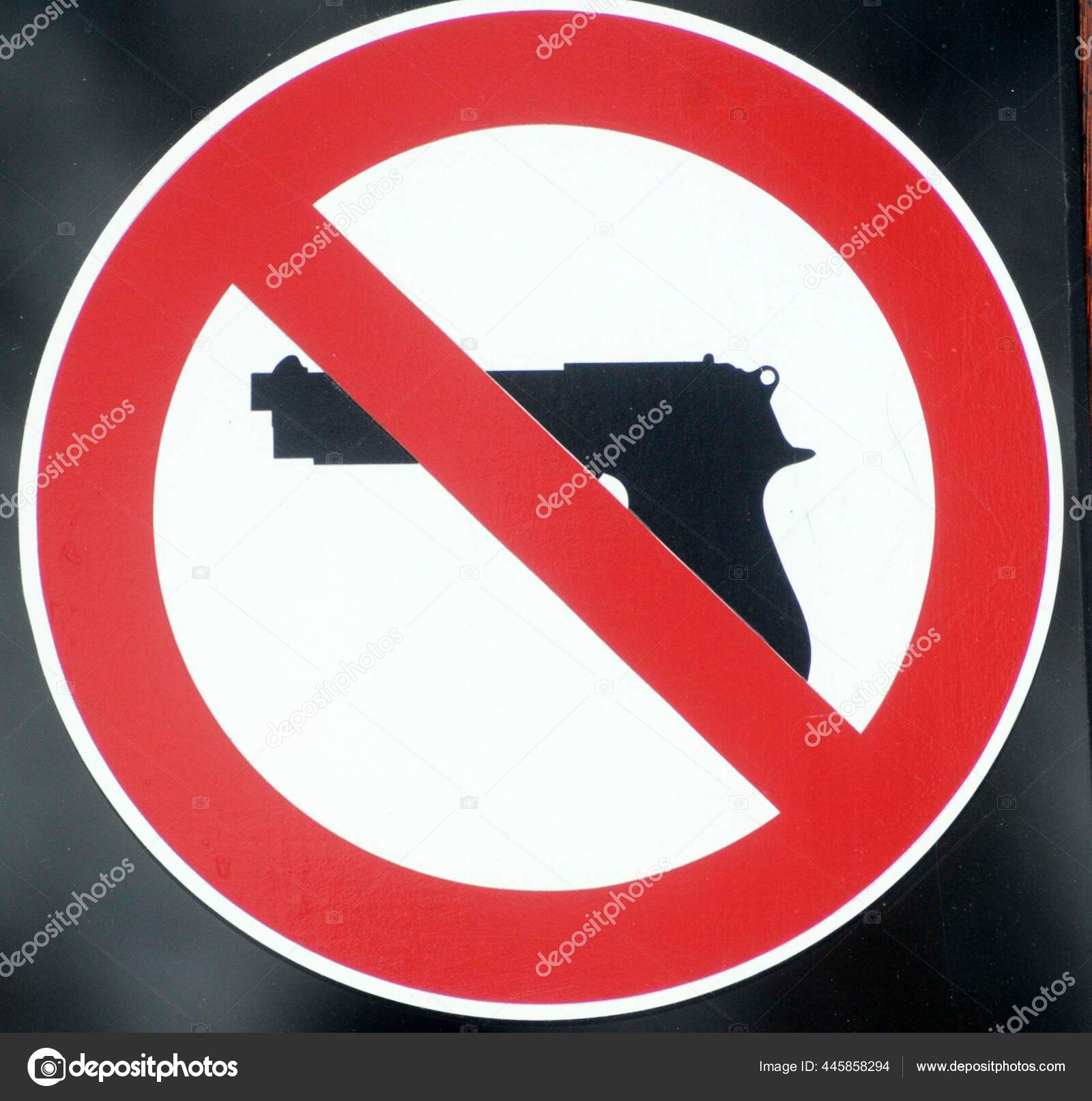 Prohibition Firearms Sign Red Circle Weapon Pictogram Stock Photo by ...