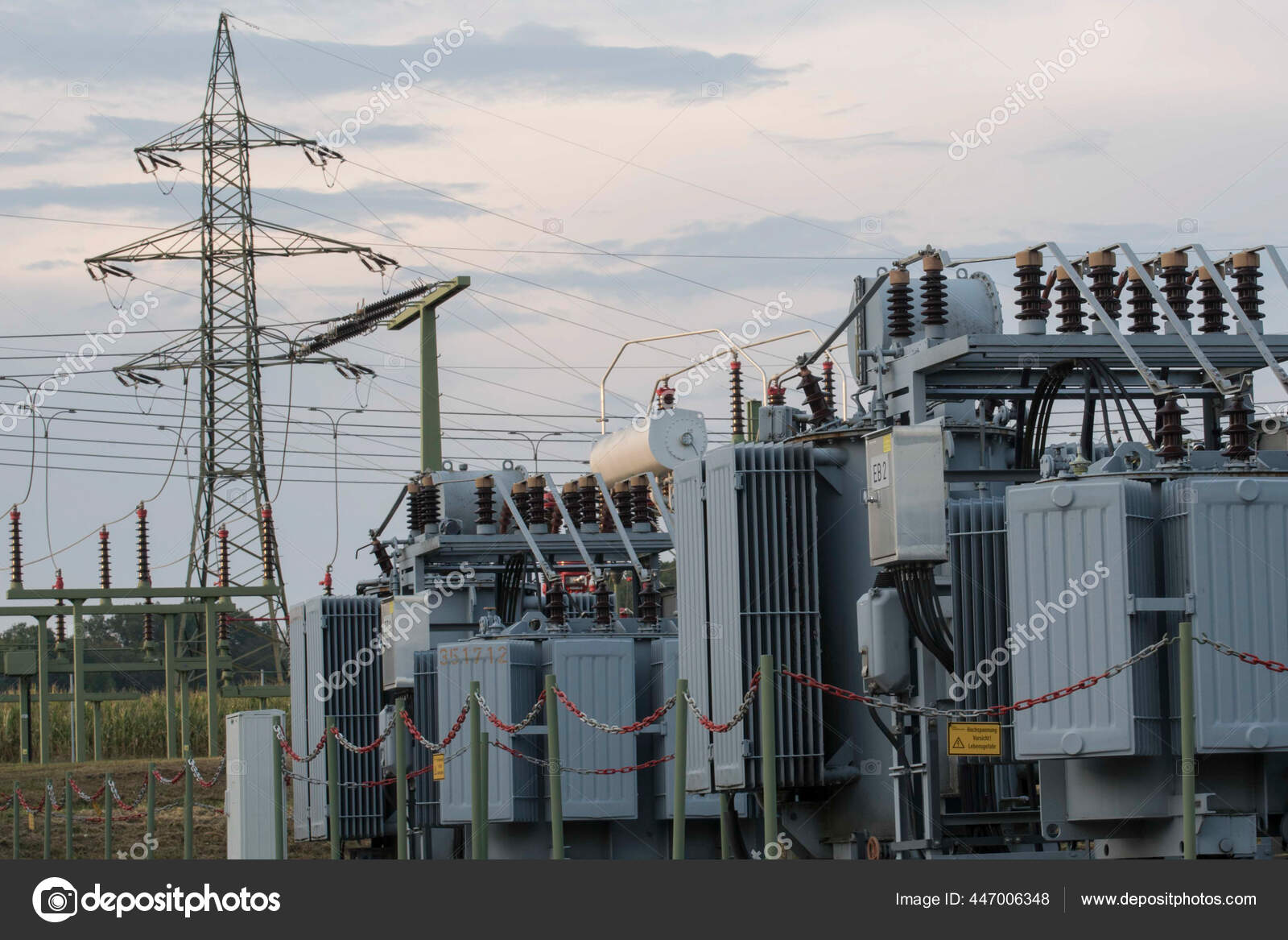 Electricity Transformer Part Power Grid Power Supply Stock Photo by ...