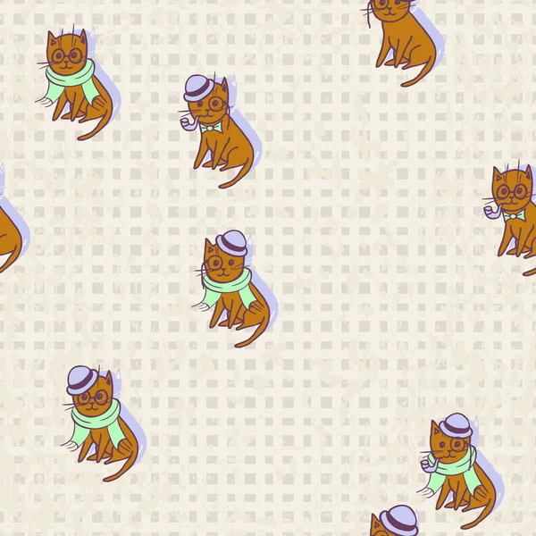 Cute Hipster Cats Seamless Pattern Stock Vector by ©meduzzza 92297226