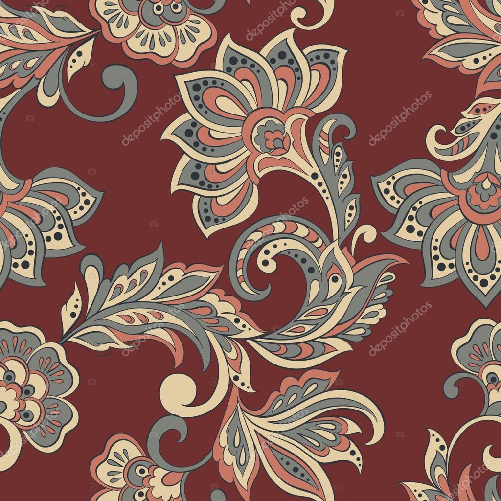 Ethnic floral pattern Stock Vector by ©meduzzza #106519748