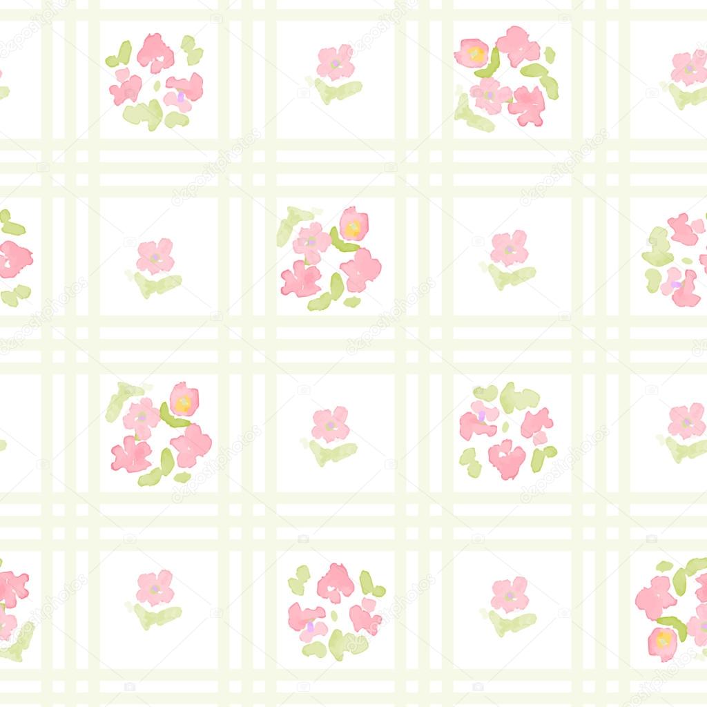 English floral pattern with cross stripes Stock Vector Image by ...