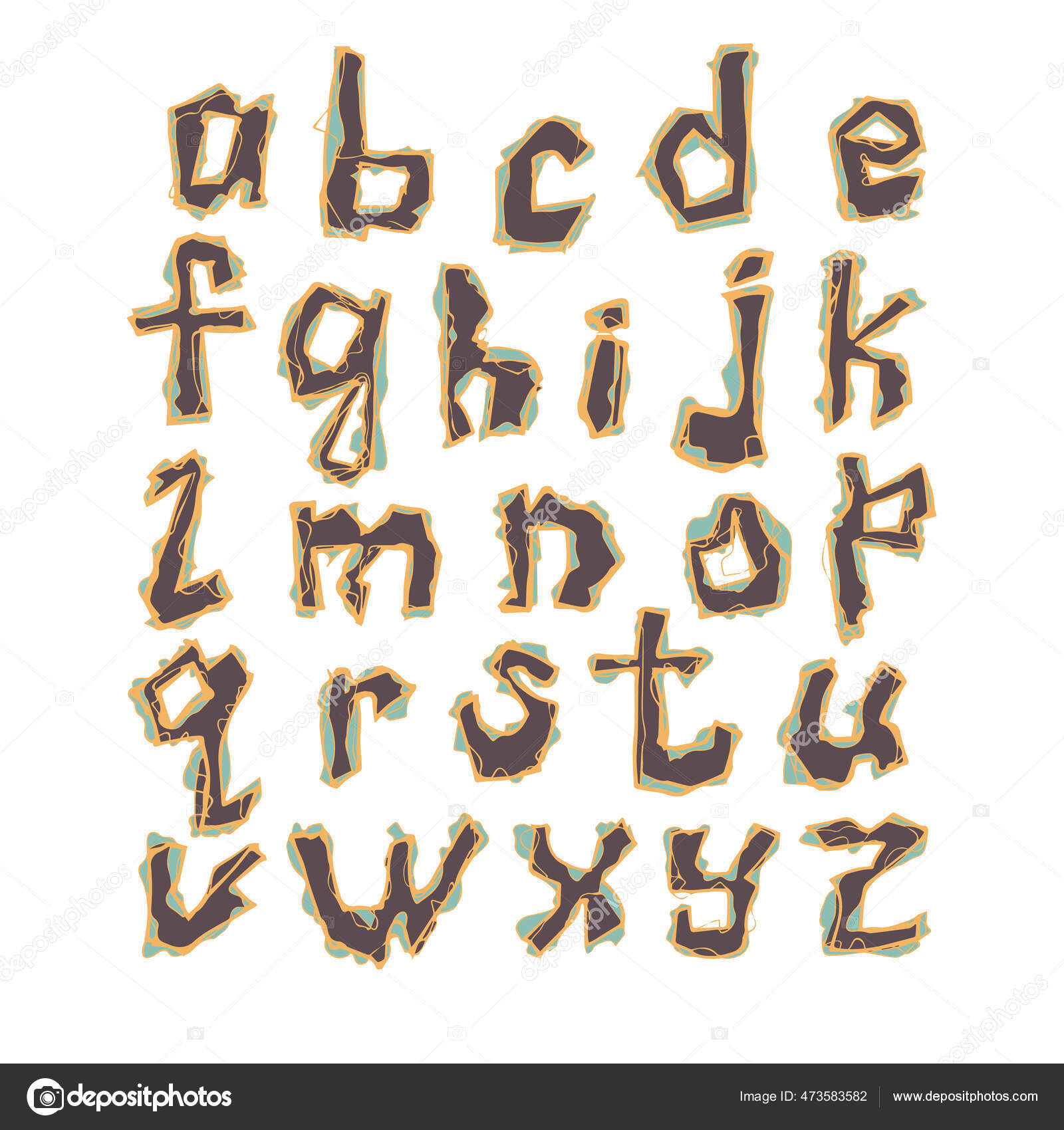 Vector Letras Del Alfabeto Latino Vector de stock #473583582 de ©meduzzza