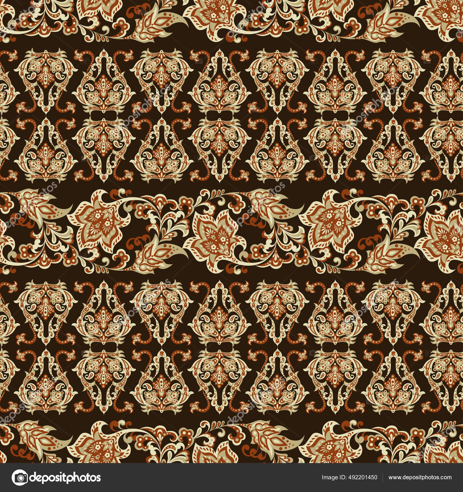 Damask Style Seamless Floral Pattern Stock Vector by ©meduzzza 492201450