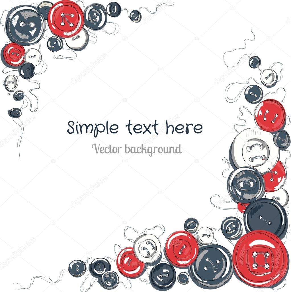 Sewed buttons frame — Stock Vector © meduzzza #59249265