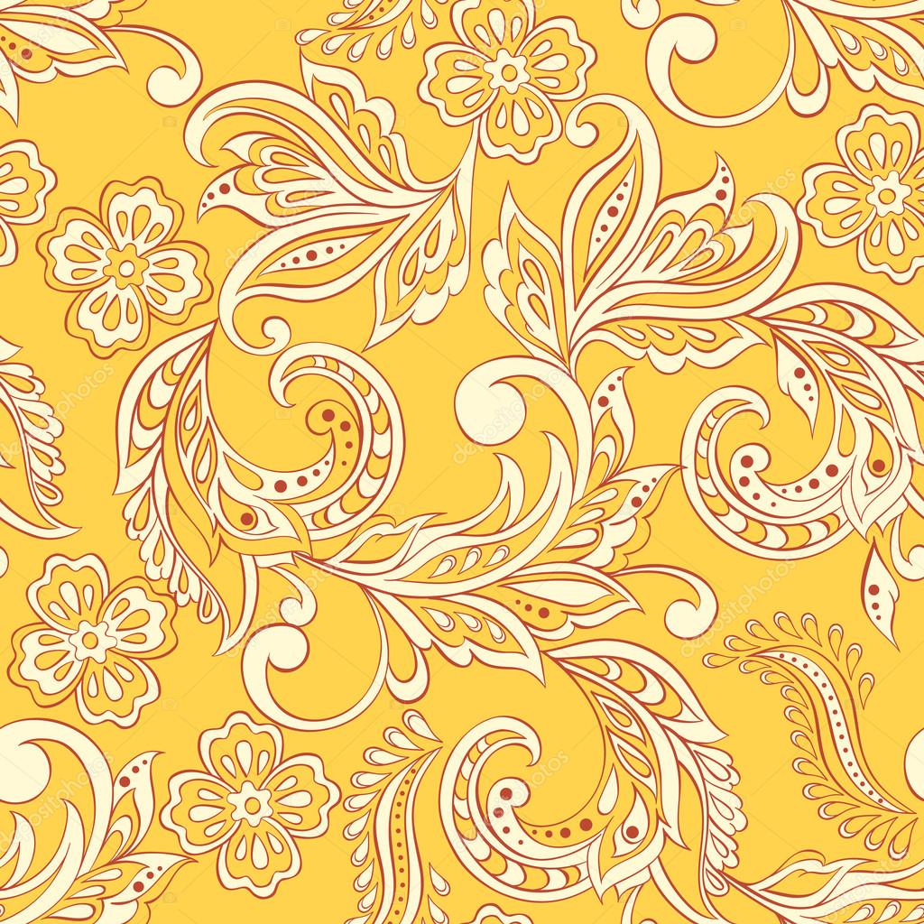 Floral pattern in Indian style Stock Vector by ©meduzzza 94182764