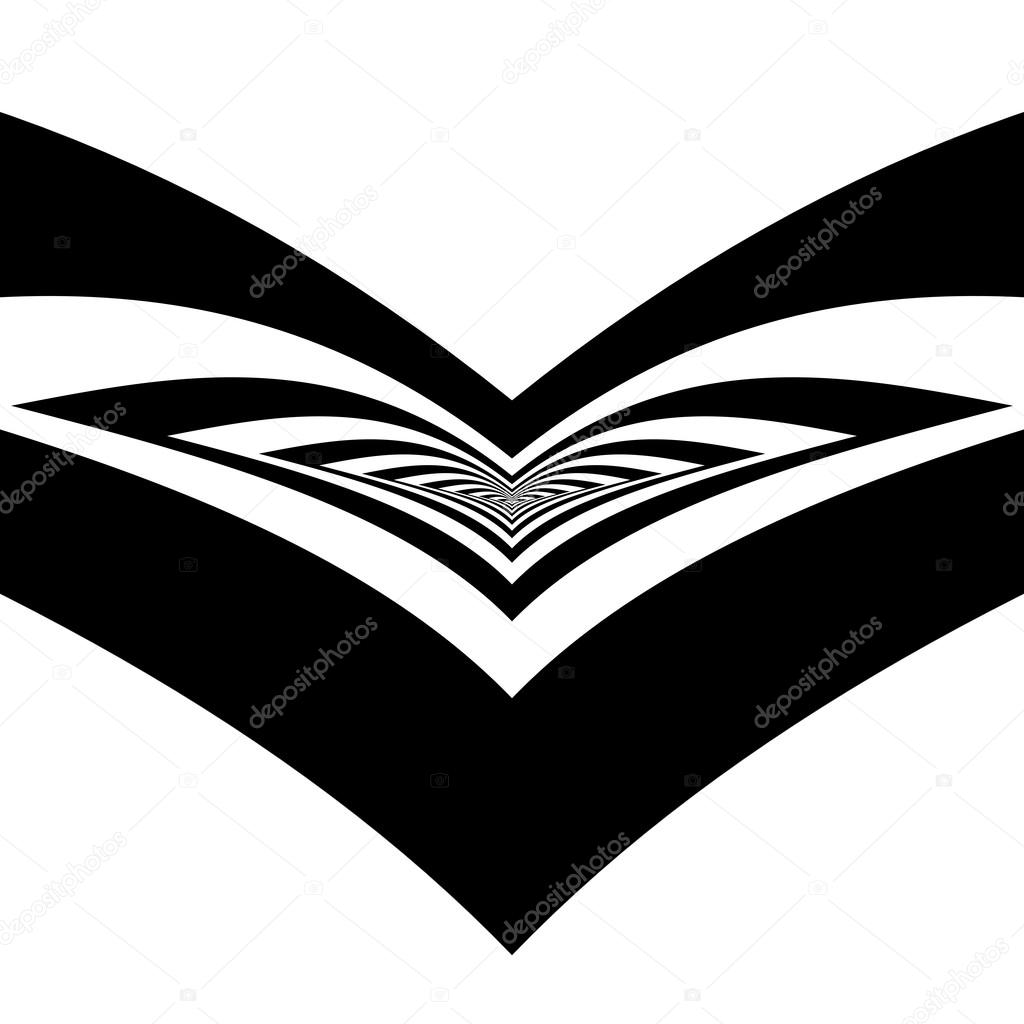 Símbolo abstracto concéntrico, pájaro - ilusión óptica, visual — Foto ...