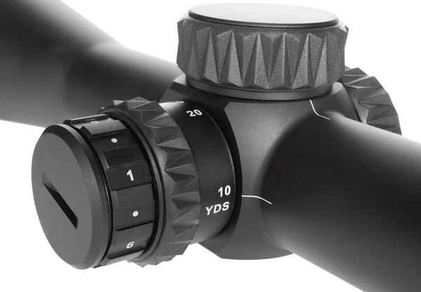 Tactical Elevation Turret Rifle Scope Isolated White Stock Photo by ...