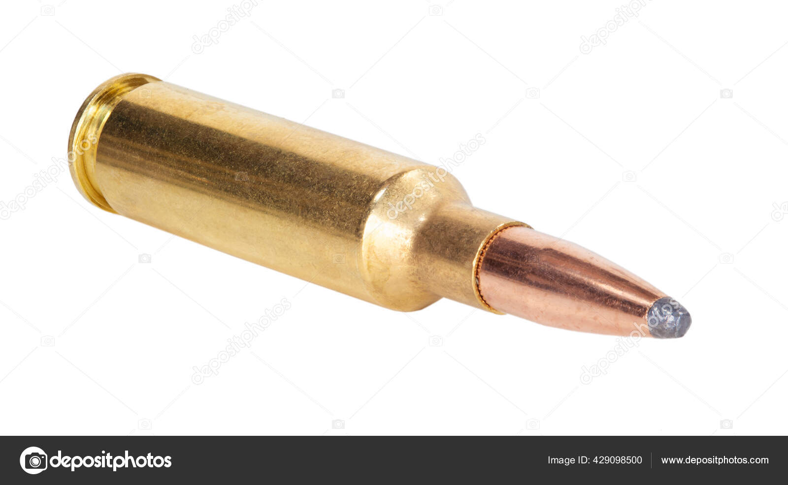 Cartridge High Powered Rifle Isolated White Background — Stock Photo ...