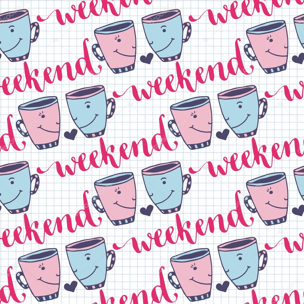 Weekend seamless pattern Stock Vector Image by ©m-ion #101001102