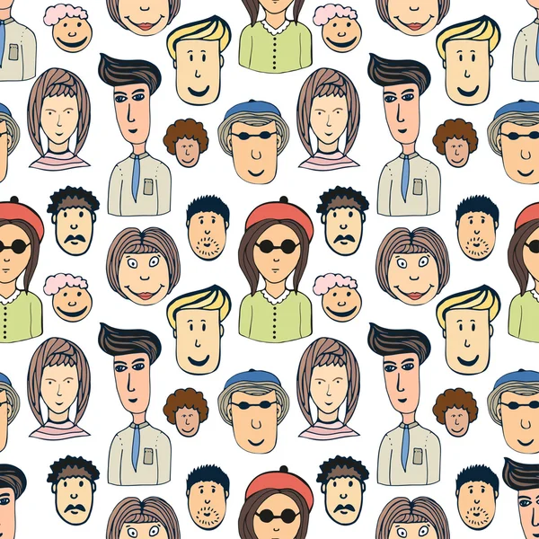 Hand drawn vector seamless pattern with illustration of group of men ... Hand drawn vector seamless pattern with illustration of group of men ...