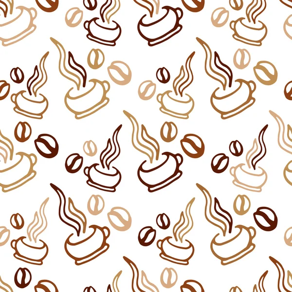 Hot coffee cups seamless pattern background for cafe or restaurant menu ...
