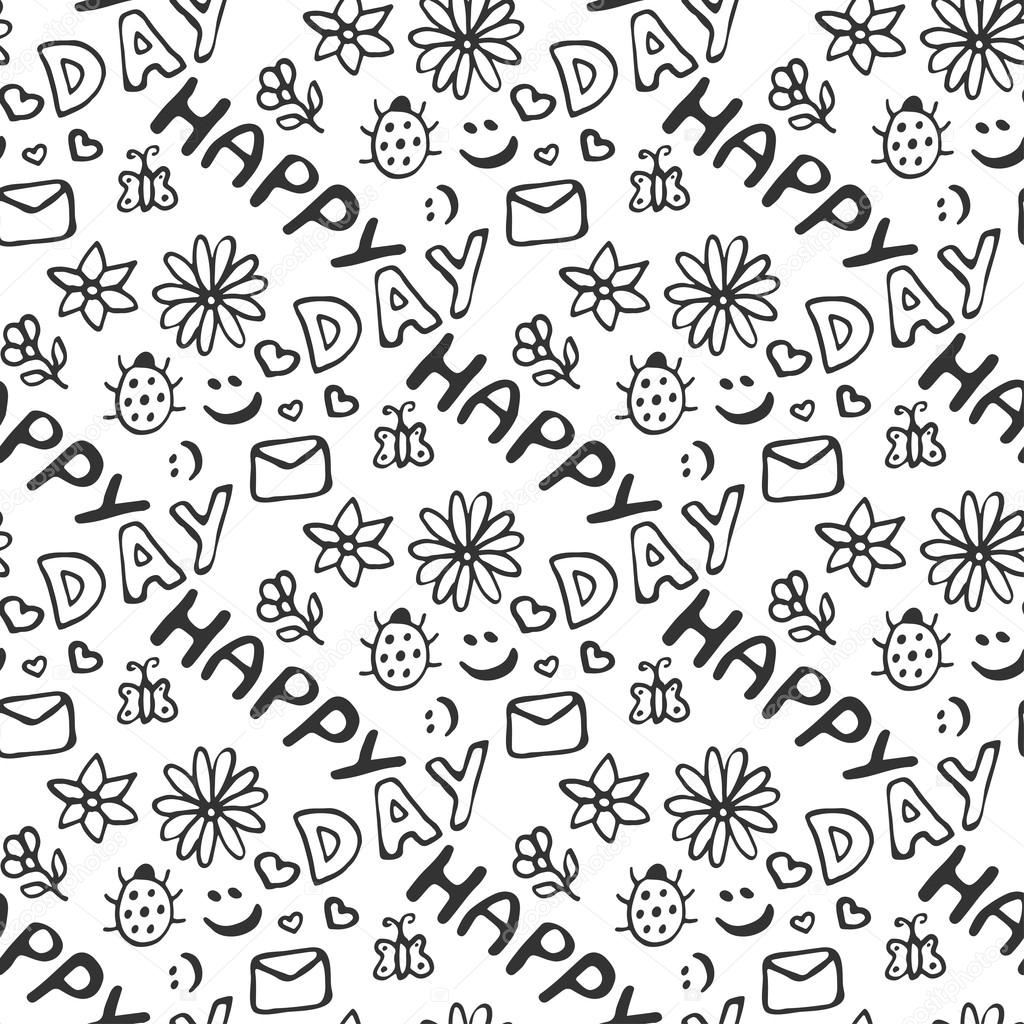 Cute doodle seamless pattern with hearts Stock Vector Image by ©m-ion ...
