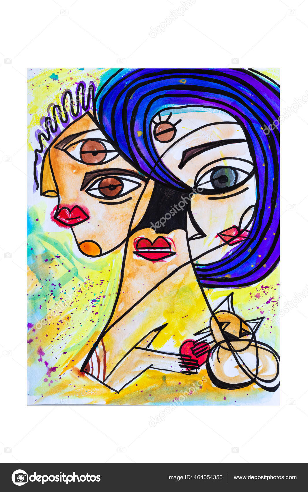 Cubism Art Abstract Face Eyes Conceptual Stock Illustration by ©d ...