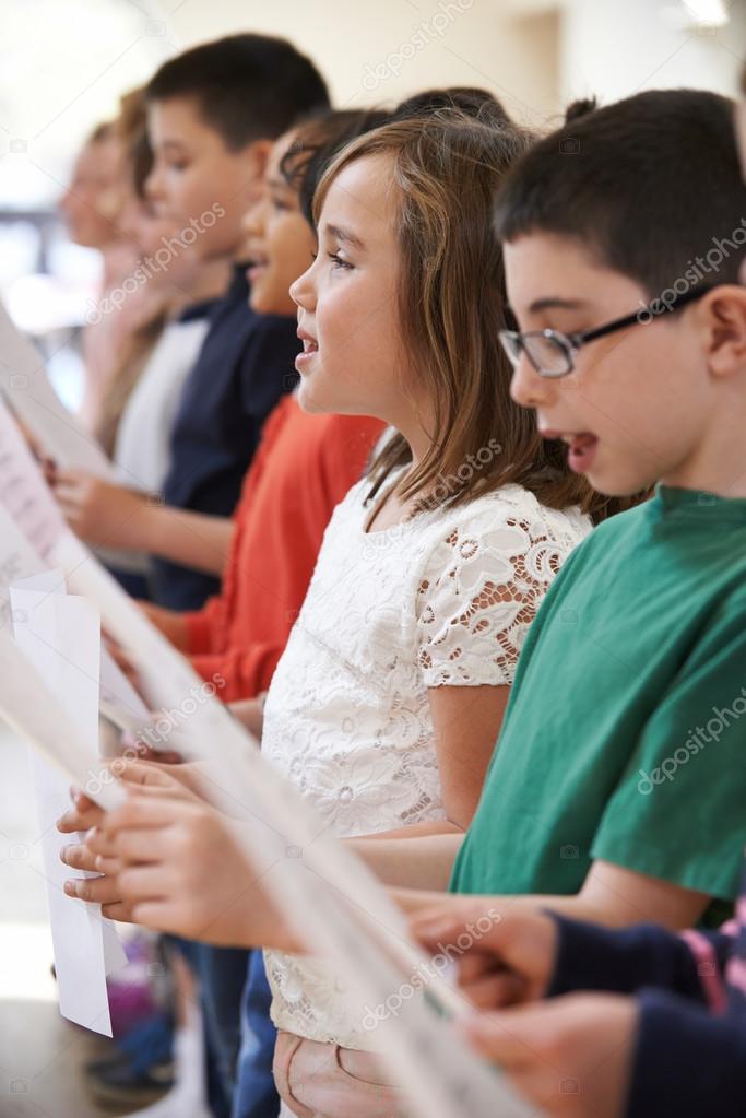 Group Of School Children Singing In Choir Together — Stock Photo ...