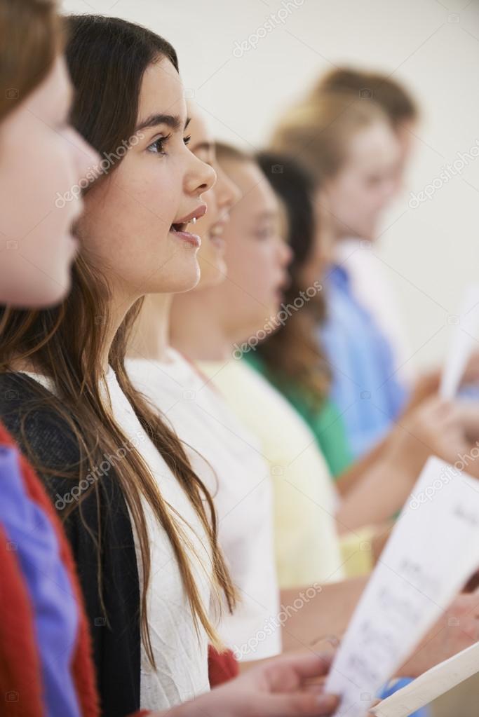 Group Of School Children Singing In Choir Together — Stock Photo ...