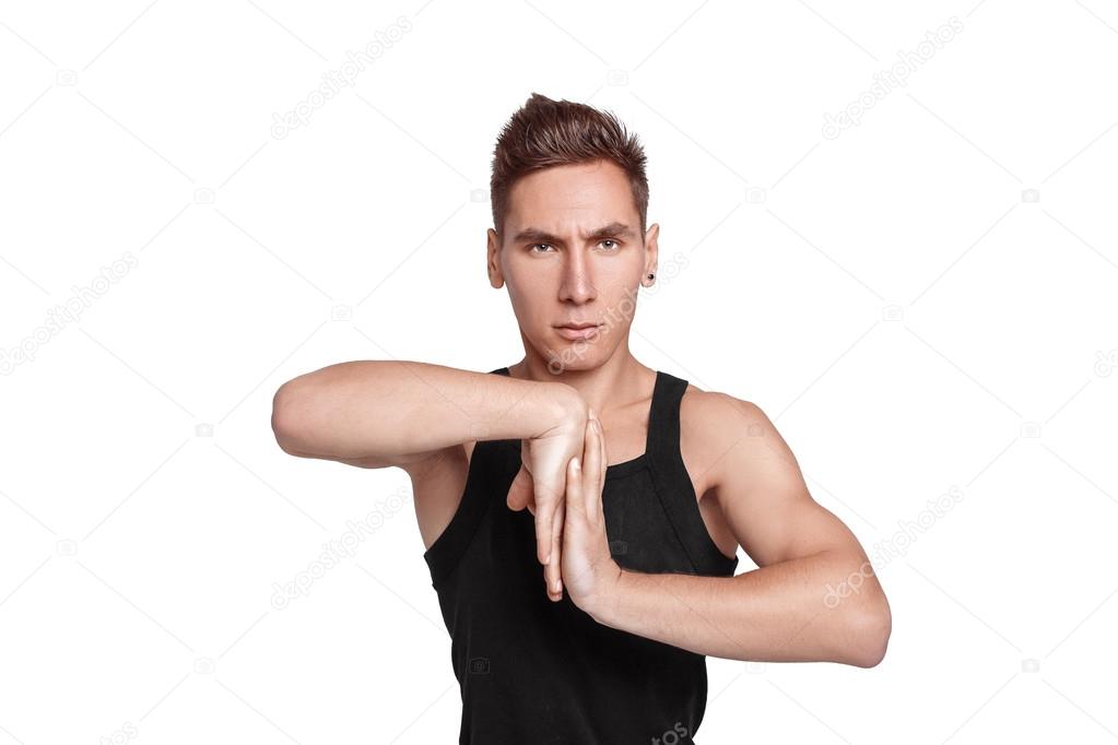 Man doing exercises Stock Photo by ©erstudio 100659698