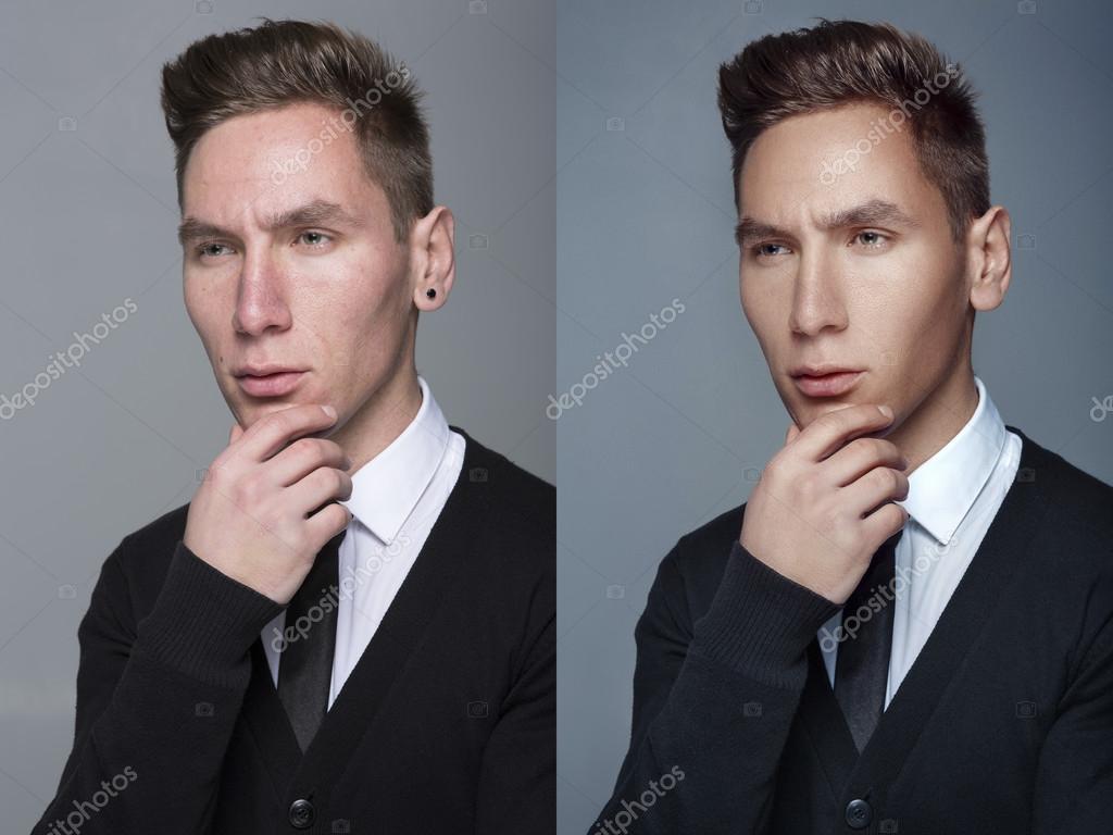 Man before and after retouch Stock Photo by ©erstudio 102973168