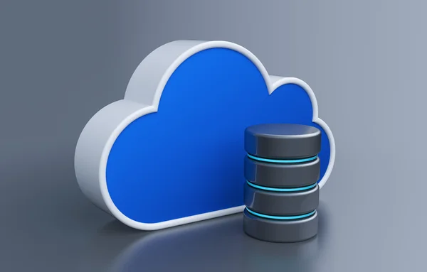 Cloud computing and remote data storage concept blue glossy clou Stock ...