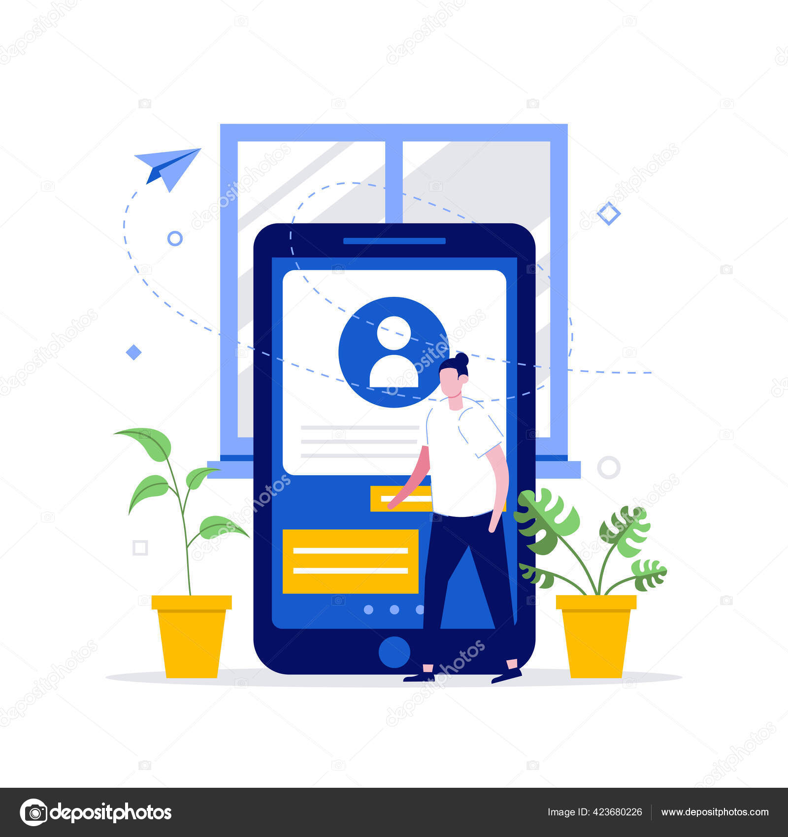 Mobile Profile Customer Analysis Concepts Character Office Application ...