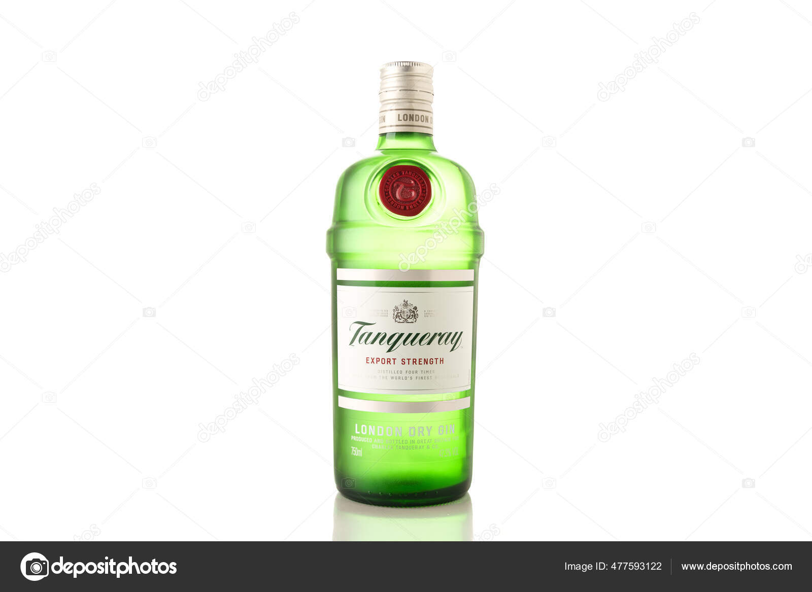Bottle Gin Tanqueray White Background Alcoholic Beverage British Drink ...