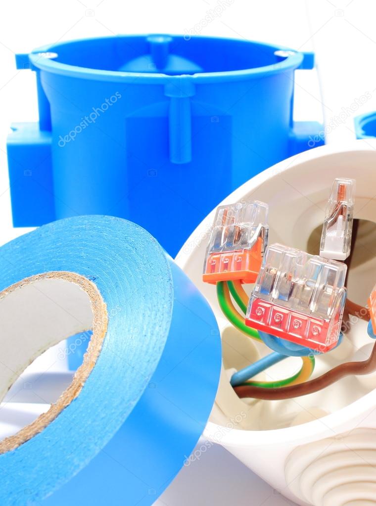 Electrical box with cables and components for use in installations ...