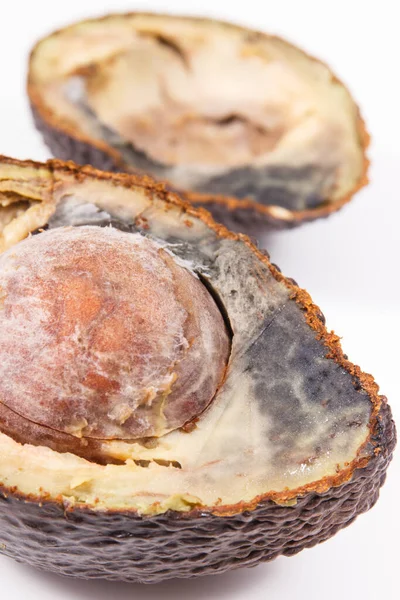 Old Wrinkled Avocado Mold White Background Unhealthy Food — Stock Photo ...