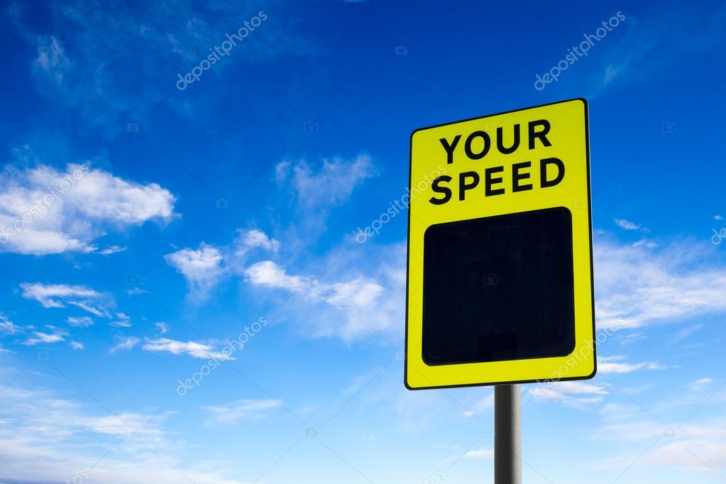 Your Speed Traffic Sign Against Blue Sky Stock Photo by ©ronniechua ...