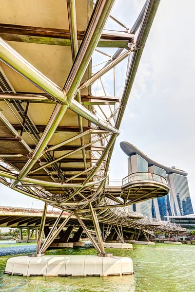 HDR Rendering of the Helix Bridge in Singapore - Stock Image - Everypixel