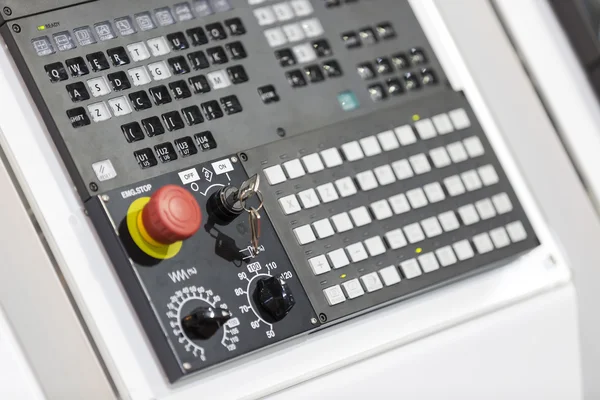 CNC Machine control panel input program and success — Stock Photo ...