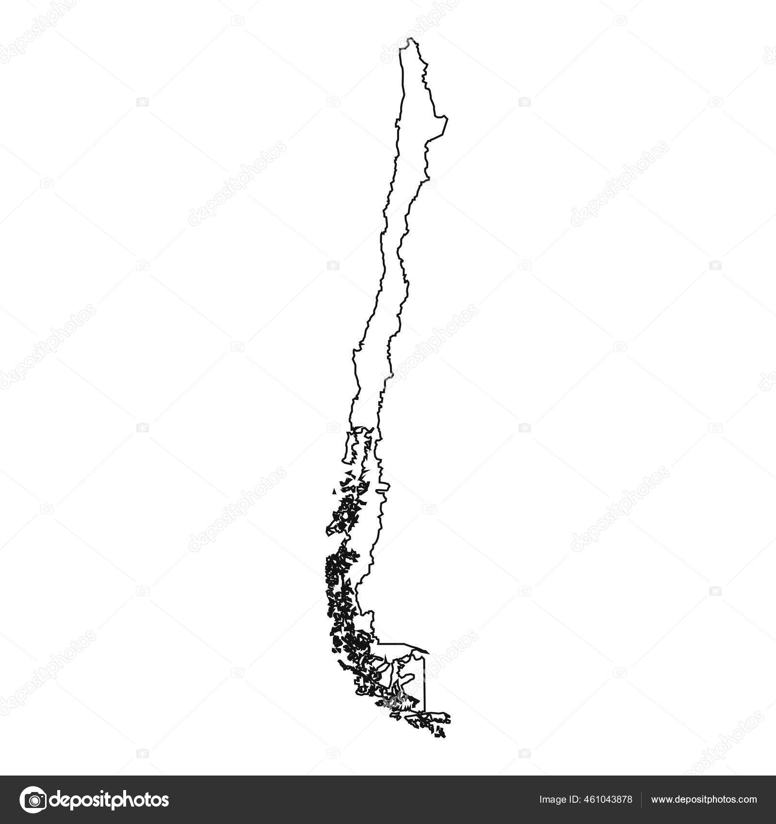 Chile Map White Background Stock Illustration by ©majborodinruslan1990 ...