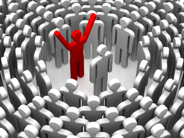 Person surrounded with crowd — Stock Photo © skvoor #2045705