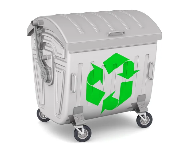 3D printer and recycle mark, PET bottles isolated on white background ...