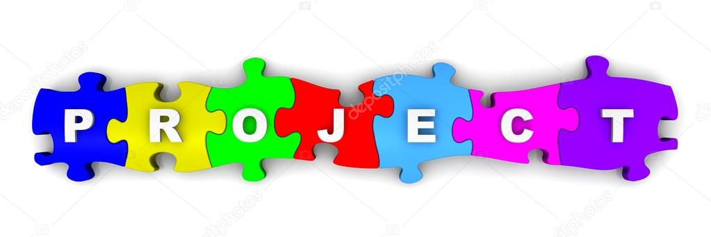 Project. Word on puzzles ⬇ Stock Photo, Image by © Waldemarus #72509071